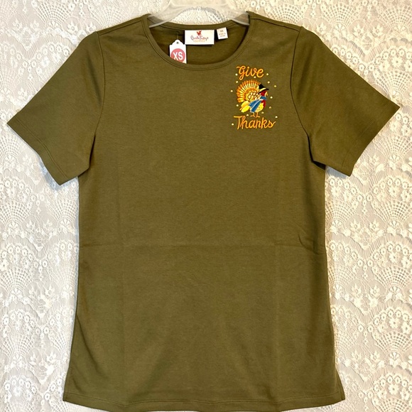 Quacker Factory | Tops | Nwt Quacker Factory Embroidered Thanksgiving ...